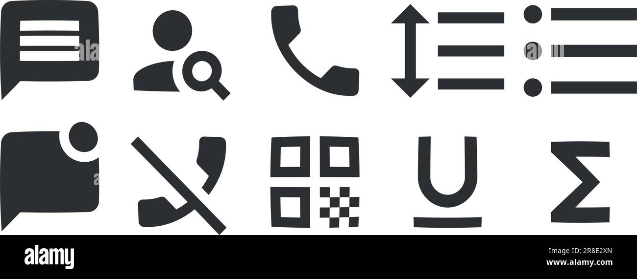 Set of 10 icons Text Editor. Vector collection thin line Web icon ...