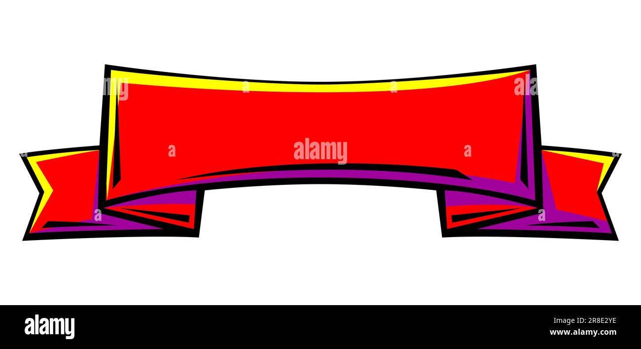 Illustration of cartoon ribbon. Pop art creative image Stock Vector ...