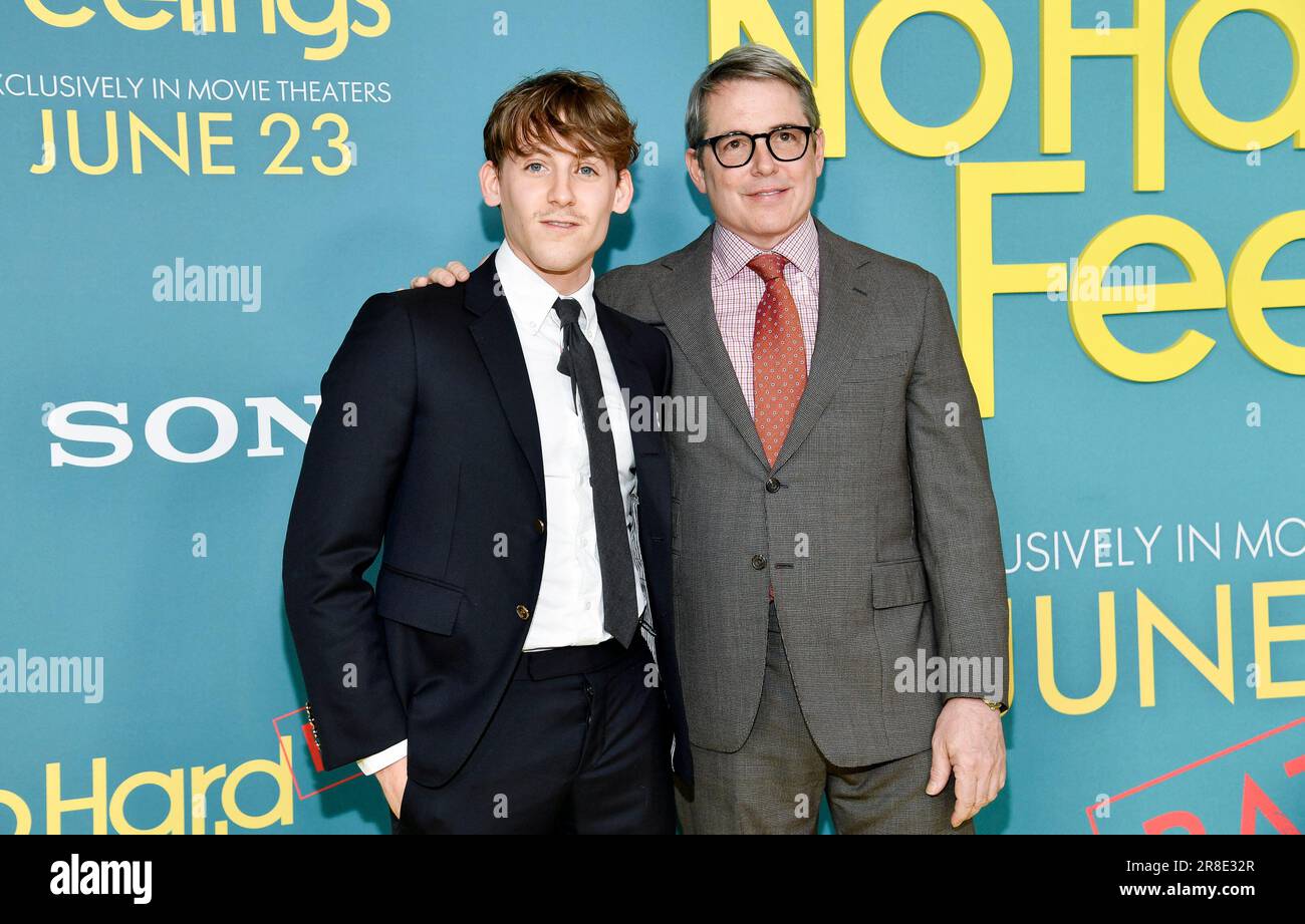 Matthew Broderick, right, and son James Wilkie Broderick attend the ...