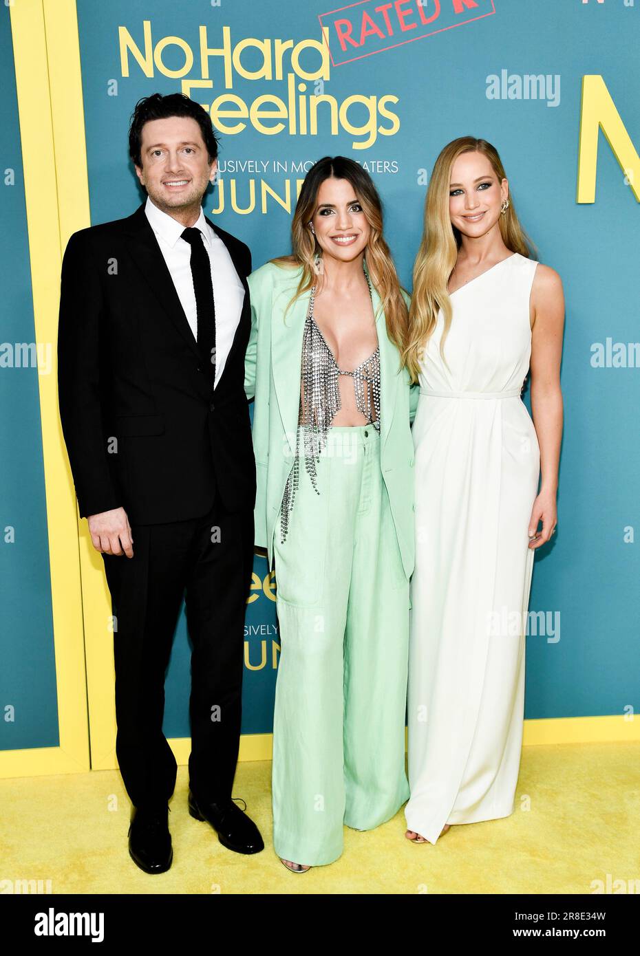 Gene Stupnitsky, left, Natalie Morales and Jennifer Lawrence attend the ...