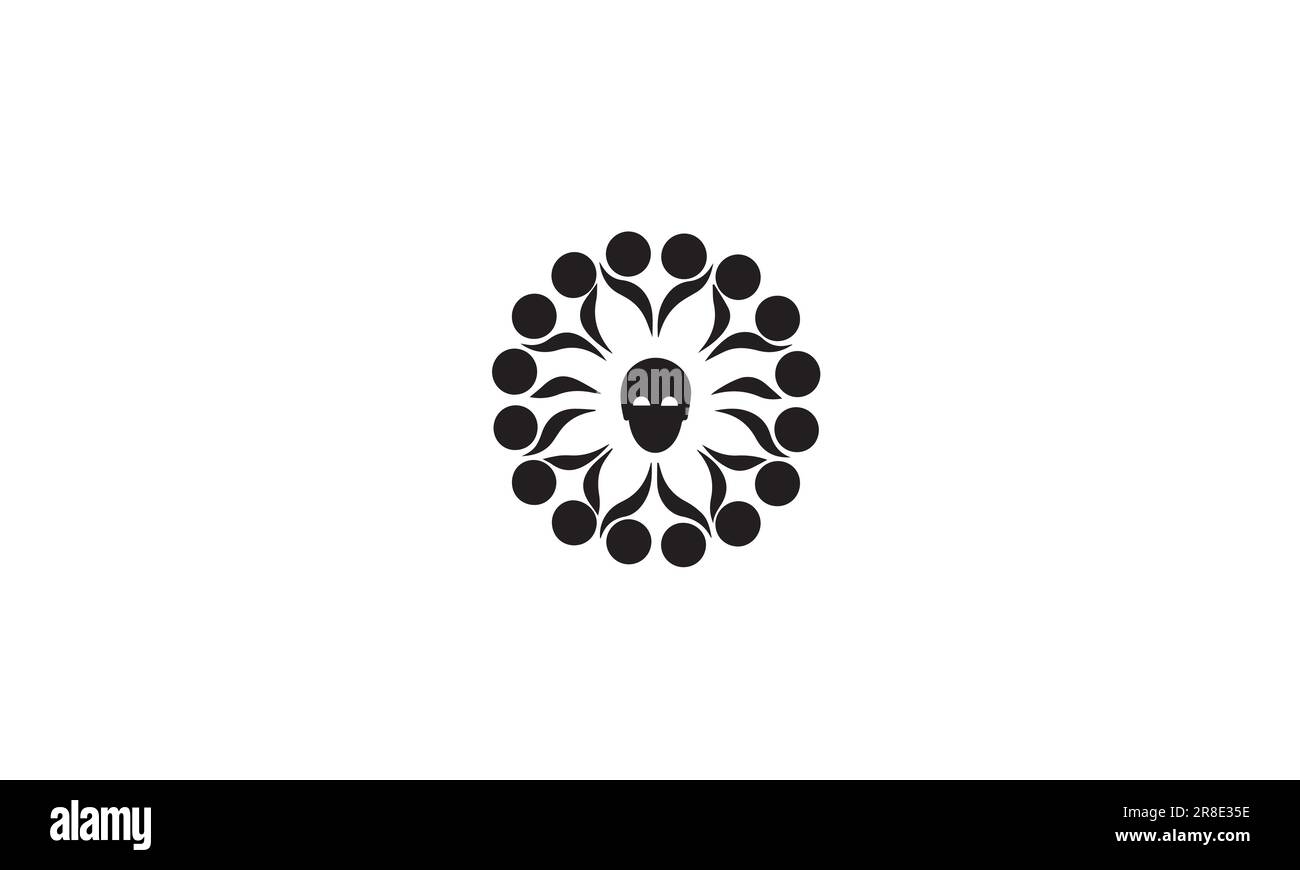 Cooperation logo design black simple flat icon Stock Vector Image & Art ...