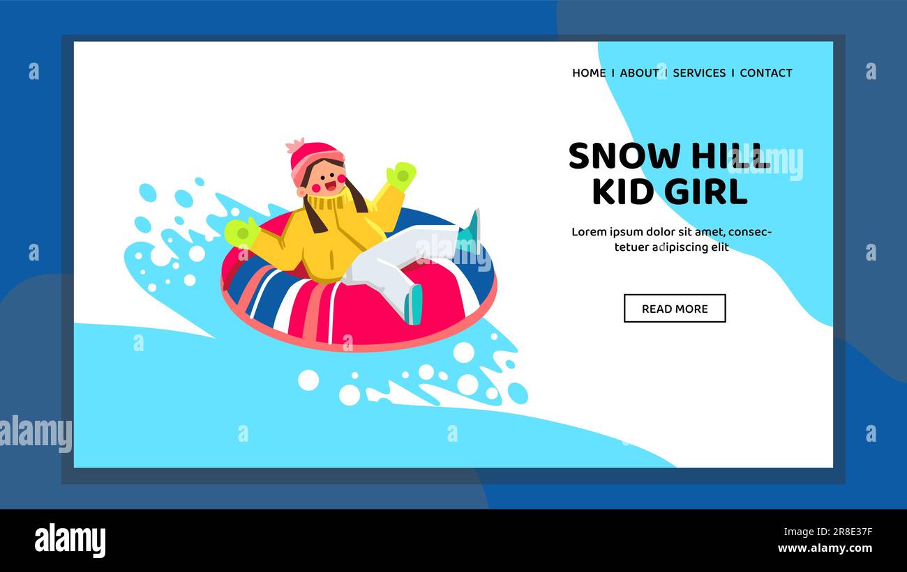 snow hill kid girl vector Stock Vector Image & Art - Alamy