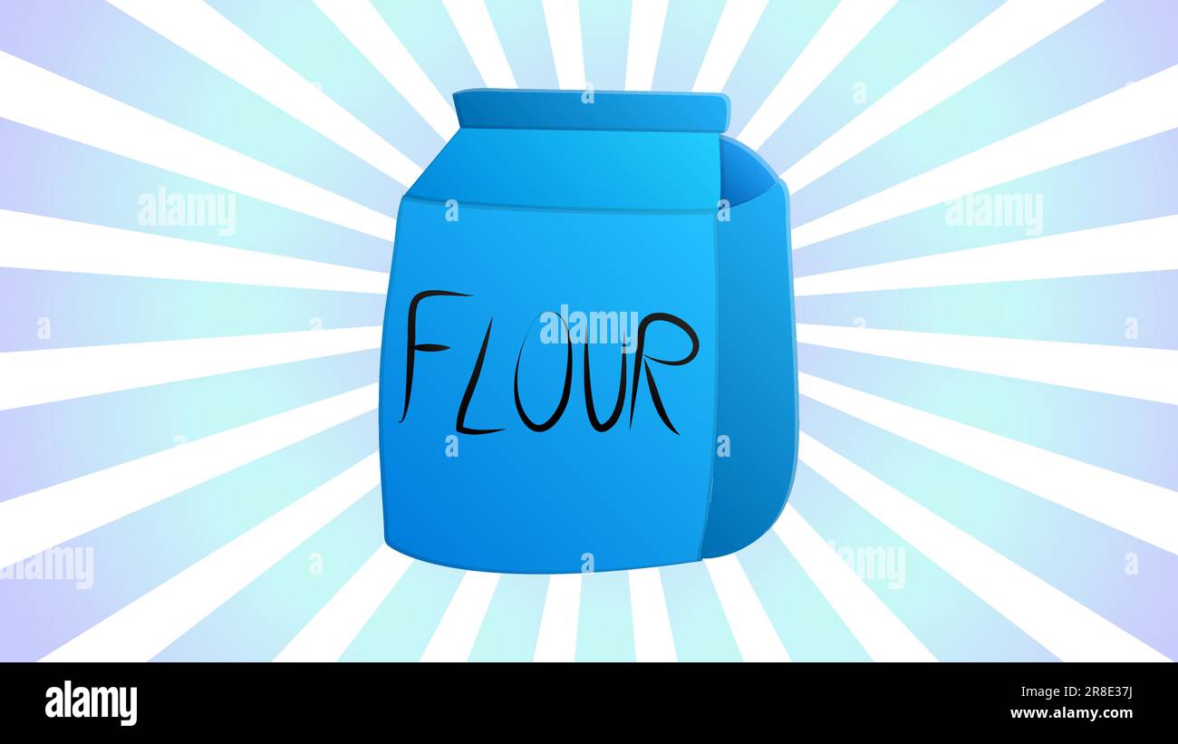 Bread flour paper bag, pouch or package design template isolated on ...