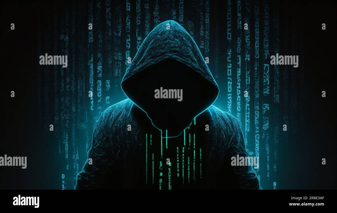 Hacker in silhouette binary hi-res stock photography and images - Alamy
