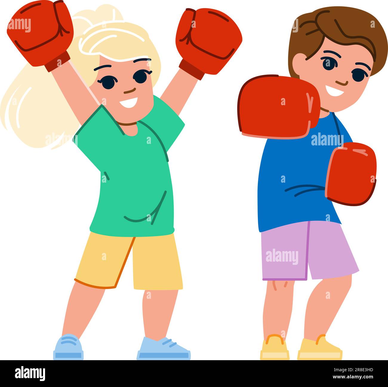 boxing kid vector Stock Vector Image & Art - Alamy