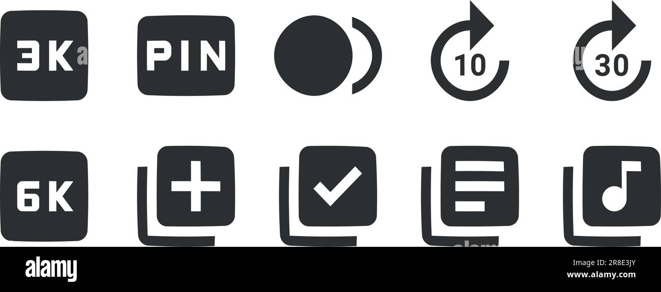 Set of 10 icons Audio and Video. Creative business solutions icon set ...