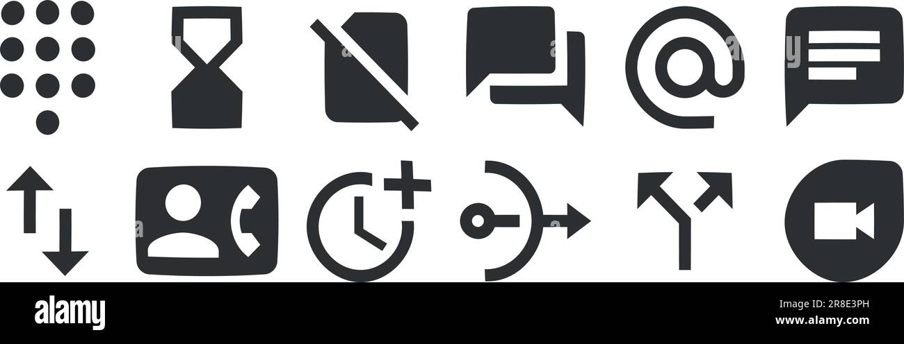 Set Of 12 Icons Editor Vector Collection Thin Line Web Icon Simple Set For Mobile And Web