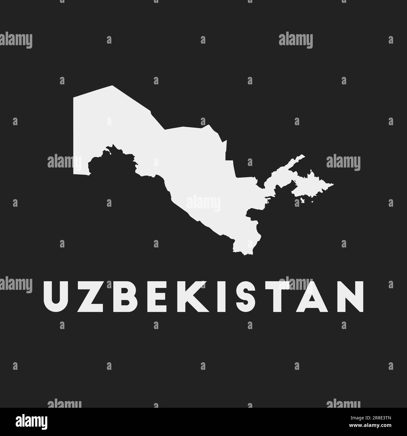 Uzbekistan Icon Country Map On Dark Background Stylish Uzbekistan Map
