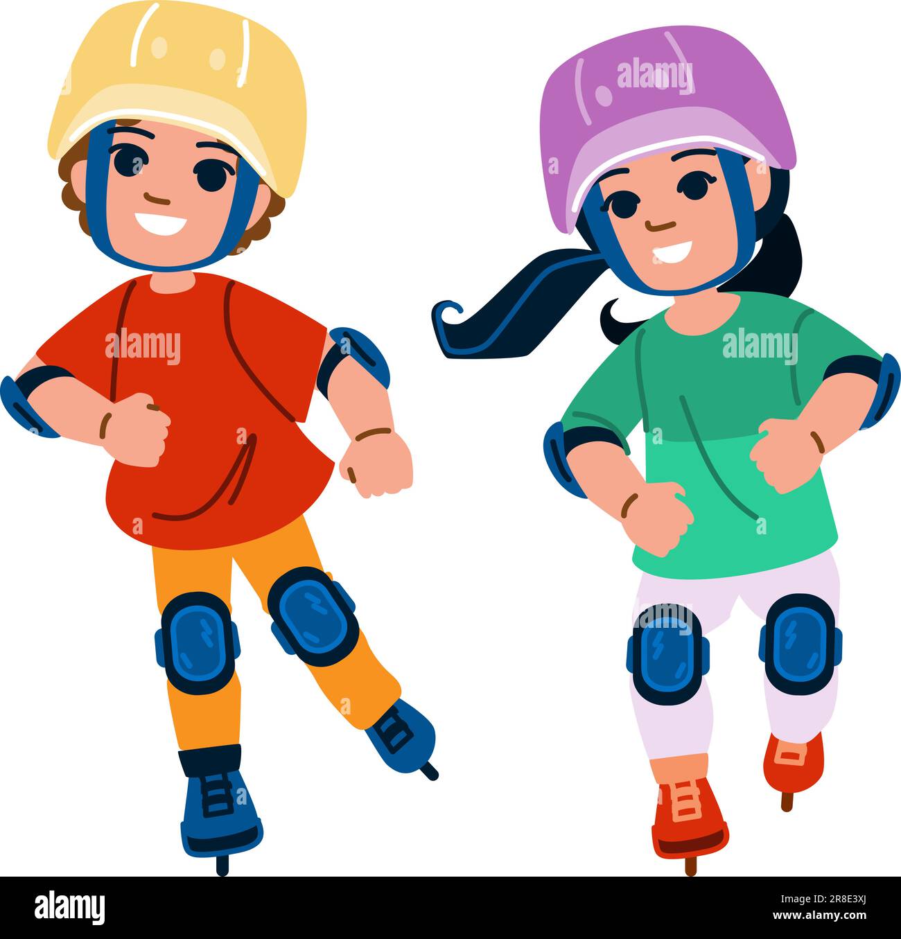rollerblading kid vector Stock Vector Image & Art - Alamy