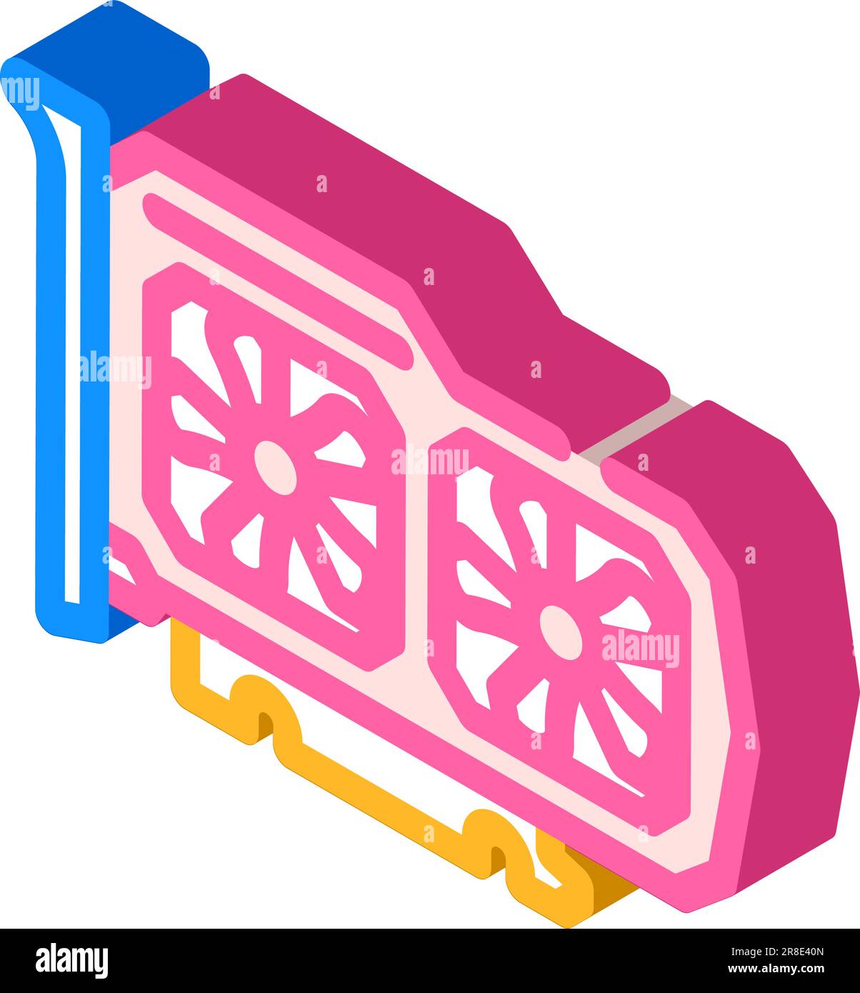 graphics card gaming pc isometric icon vector illustration Stock Vector ...