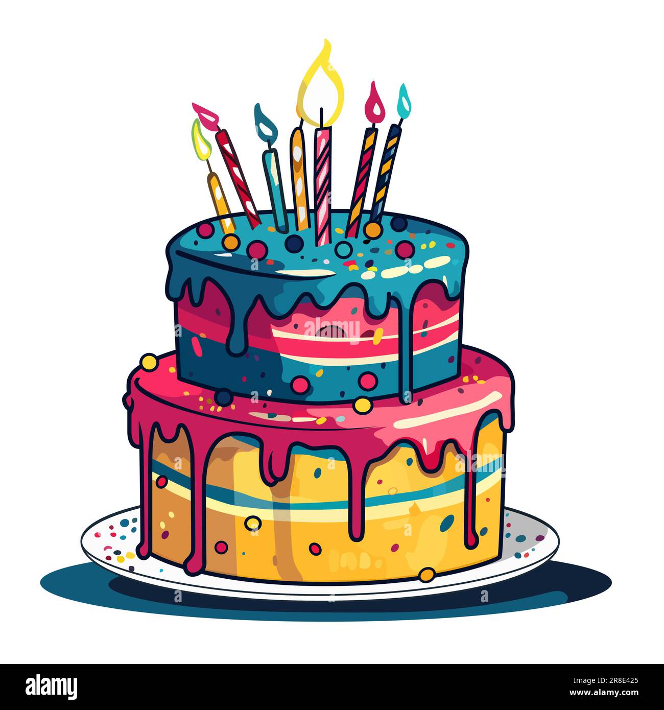 Birthday Cake Vector Illustration Stock Vector Image & Art - Alamy