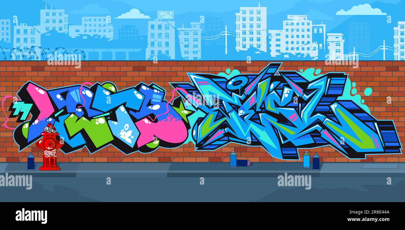 Graffiti Wall Urban Art Vector Background Stock Vector Colorful