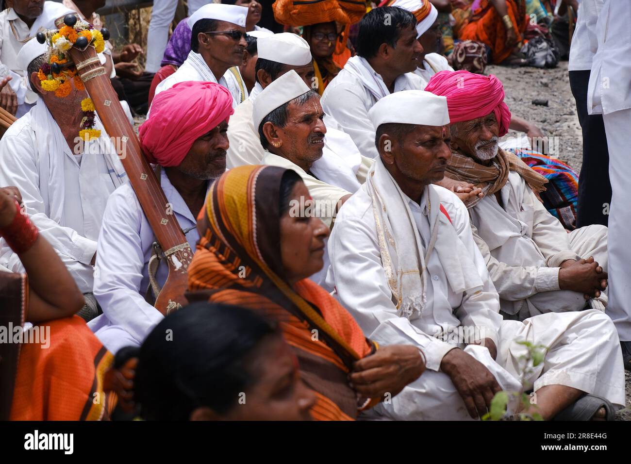 Pune, India 14 July 2023, cheerful Pilgrims at Palkhi, During ...