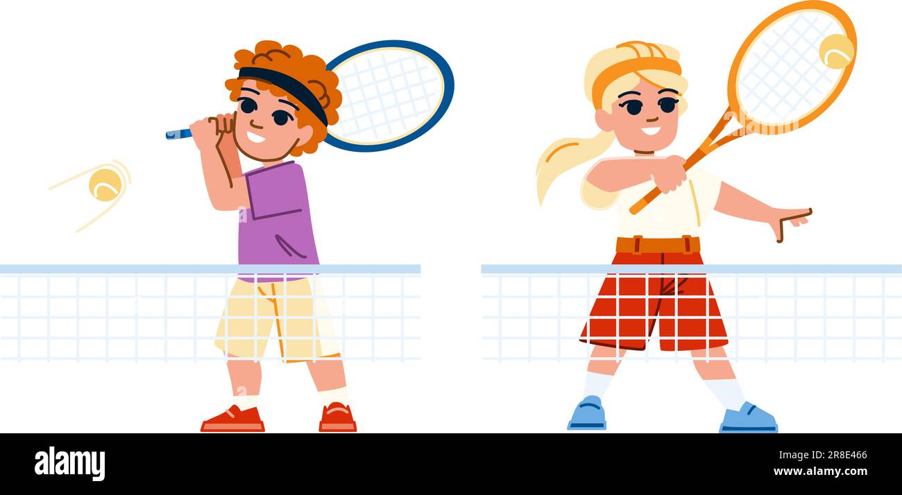 kid tennis vector Stock Vector Image & Art - Alamy