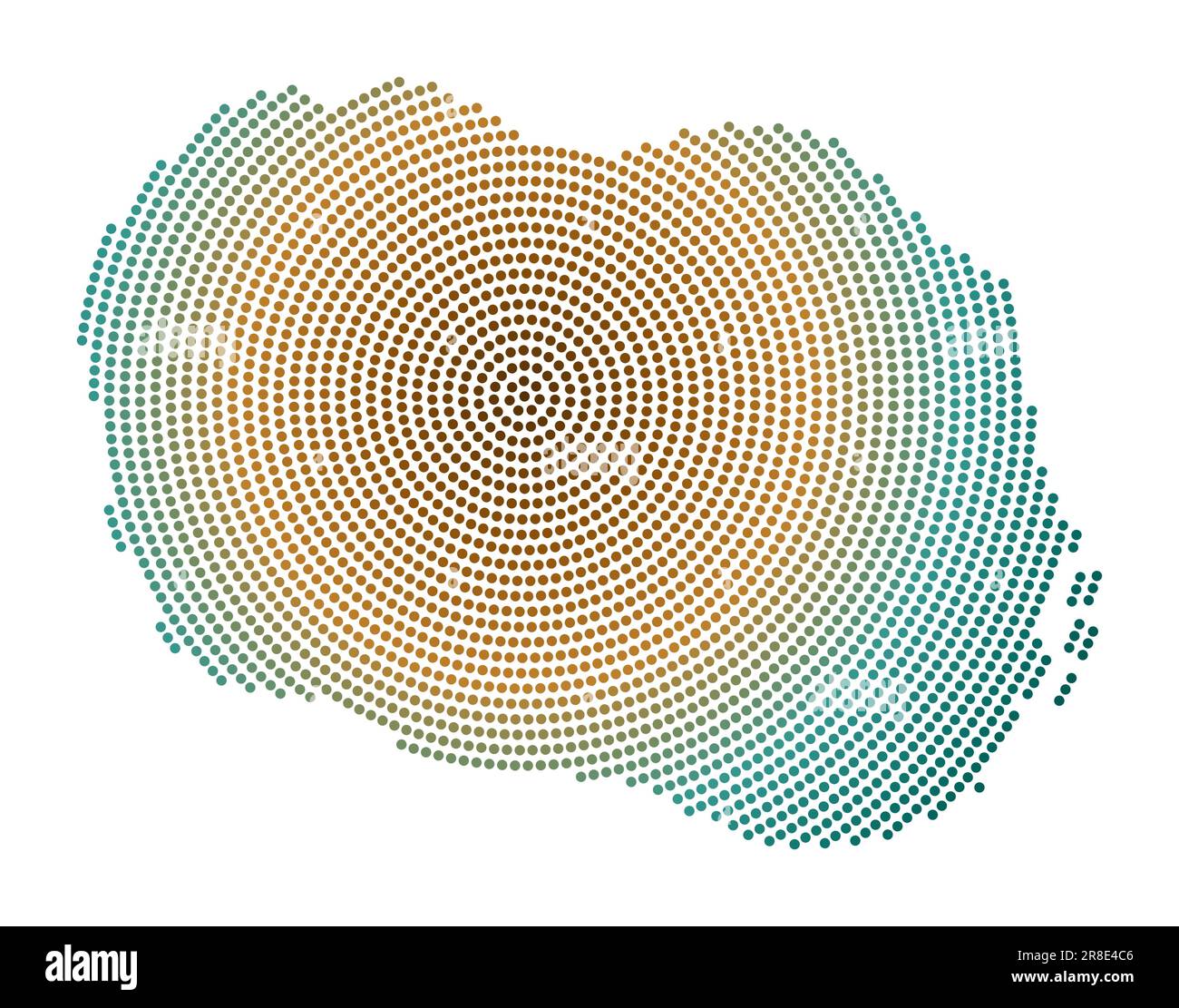 Cook Islands dotted map. Digital style shape of Cook Islands. Tech icon ...