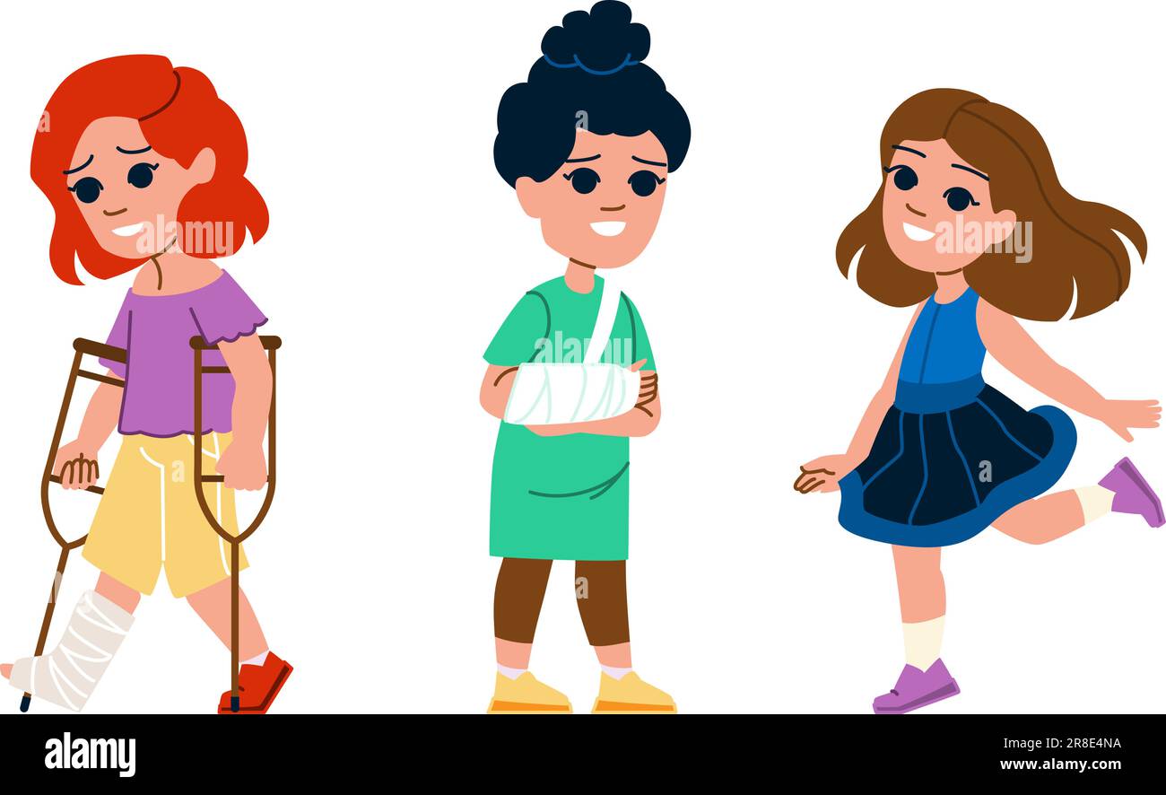 broken bone kid girl vector Stock Vector Image & Art - Alamy