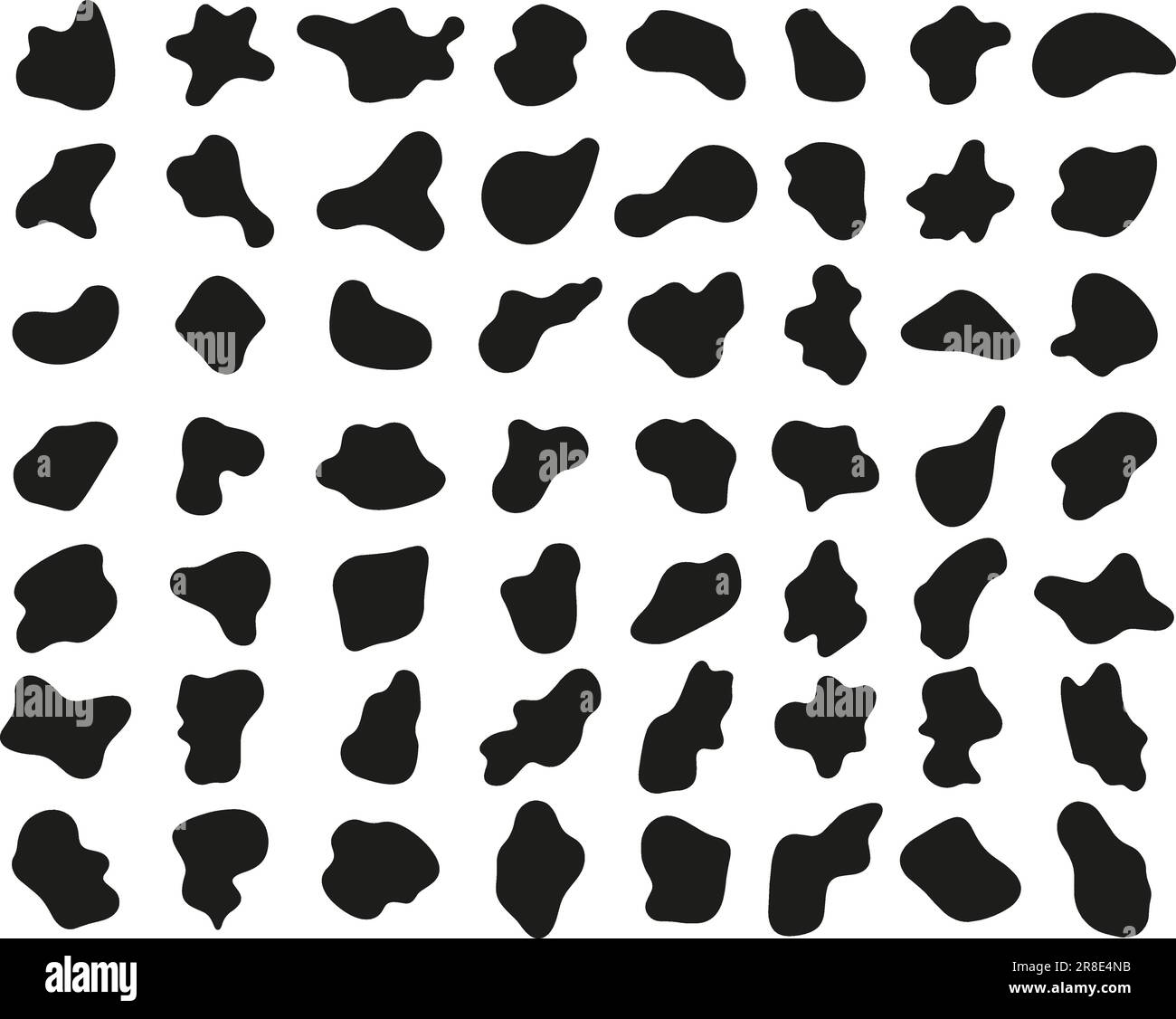 Blob mask shapes. Unique abstract liquid forms, organic black backgrounds and random design ...