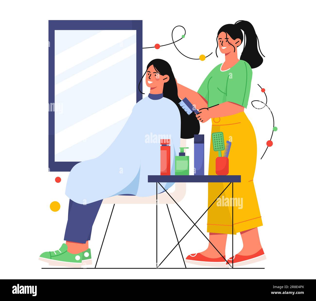 Hairdresser with client in beauty salon concept Stock Vector Image ...