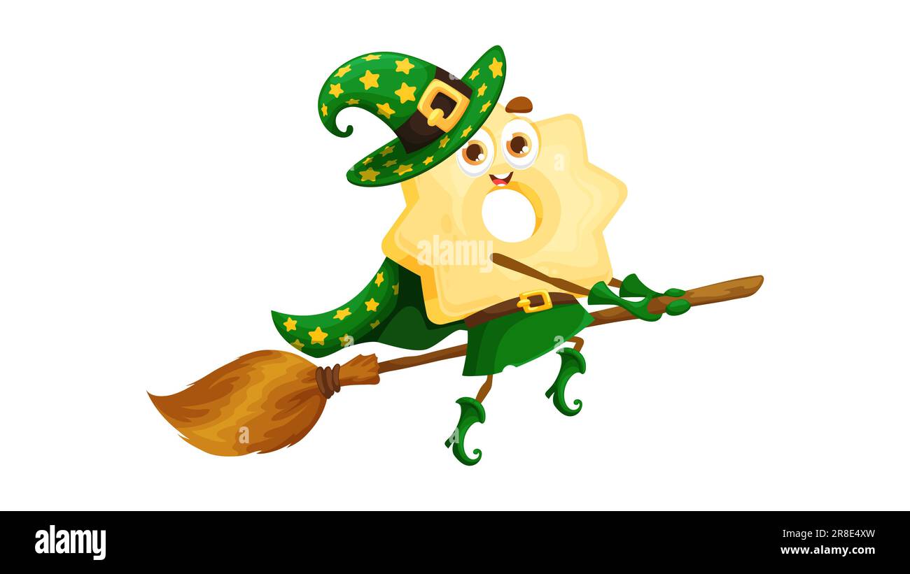 Cartoon Halloween italian pasta wizard character. Isolated vector ...