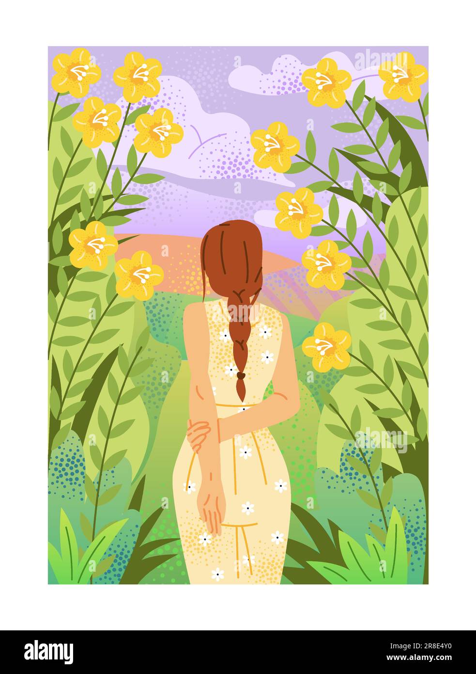 Poster with relaxed woman Stock Vector Image & Art - Alamy