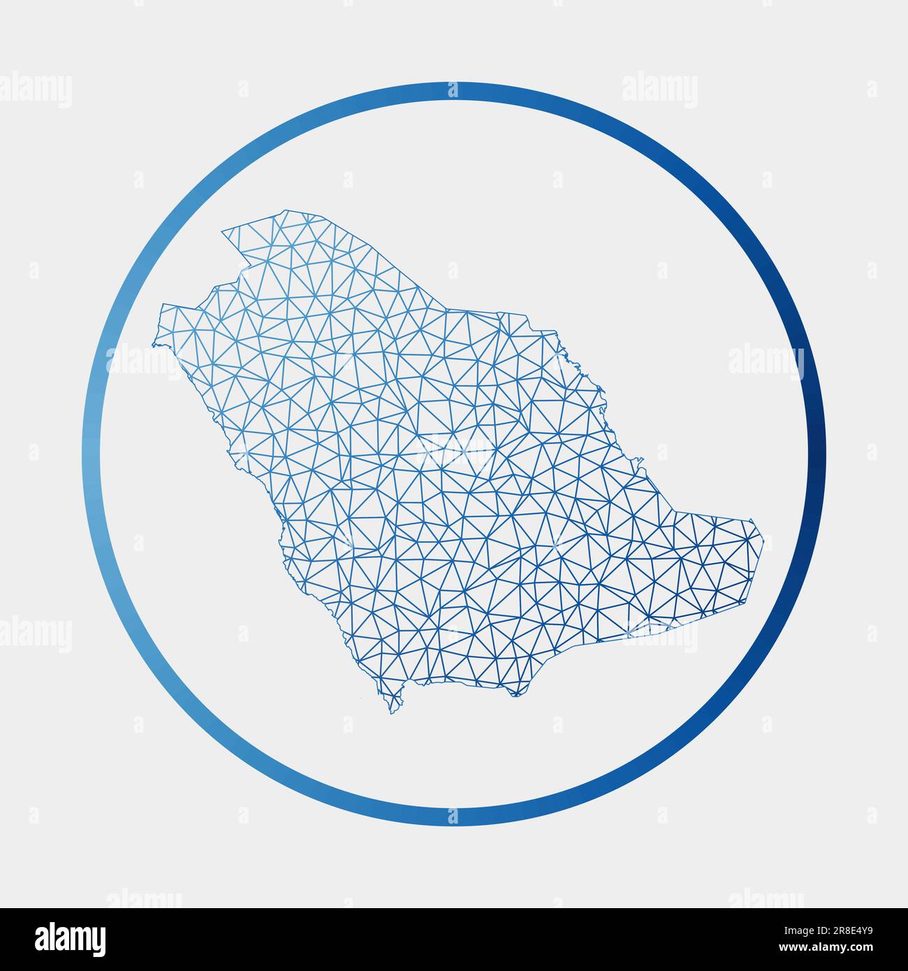Saudi Arabia icon. Network map of the country. Round Saudi Arabia sign ...