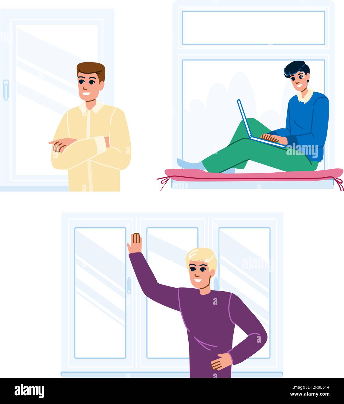 people window man vector Stock Vector Image & Art - Alamy