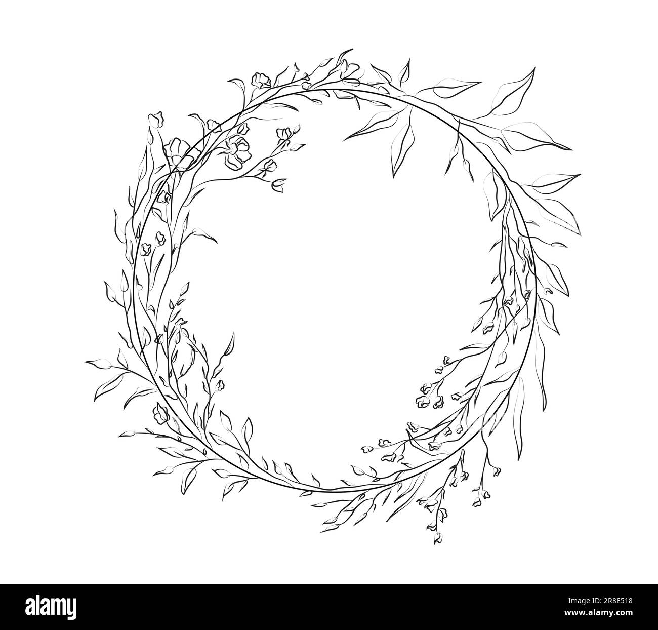 Floral Circular Frame Stock Vector Image And Art Alamy