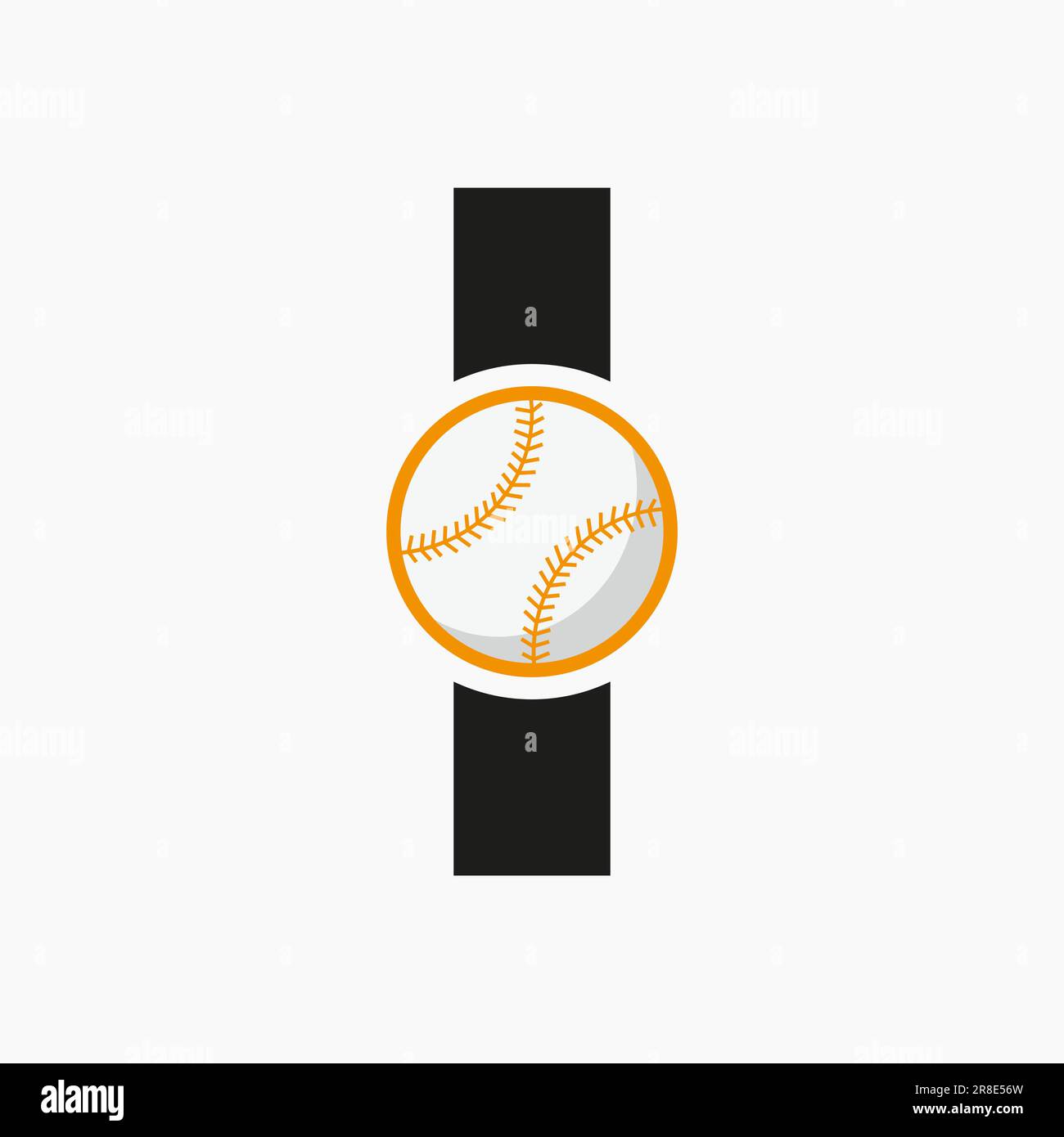 Baseball Logo On Letter I Vector Template Stock Vector Image & Art - Alamy