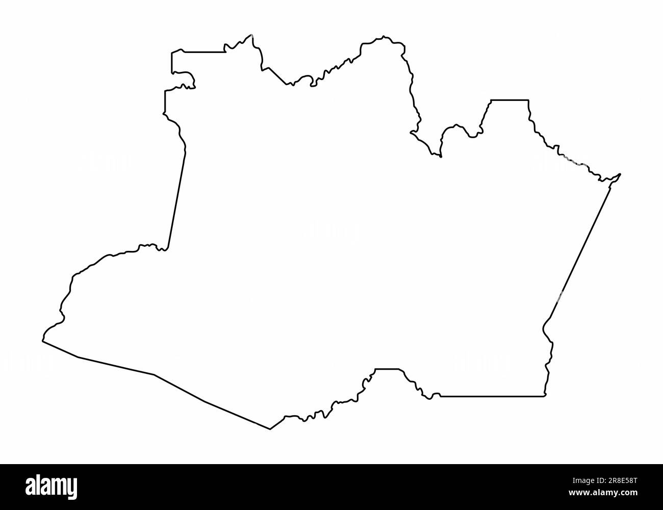 Amazonas State, outline map isolated on white background, Brazil Stock ...