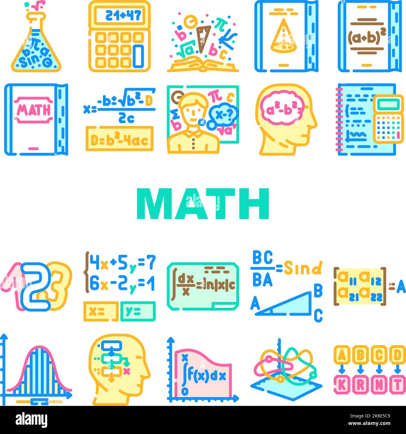 math science education school icons set vector Stock Vector Image & Art ...