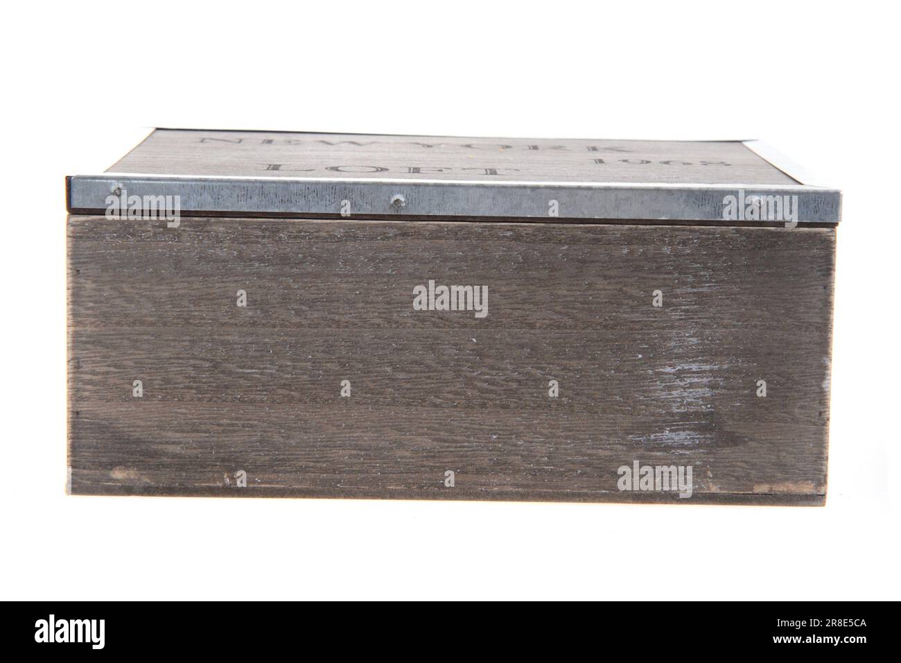 old wooden box isolated on the white background Stock Photo - Alamy