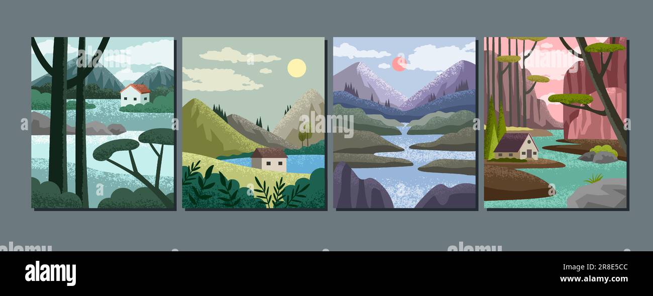 Natural landscape posters Stock Vector Image & Art - Alamy