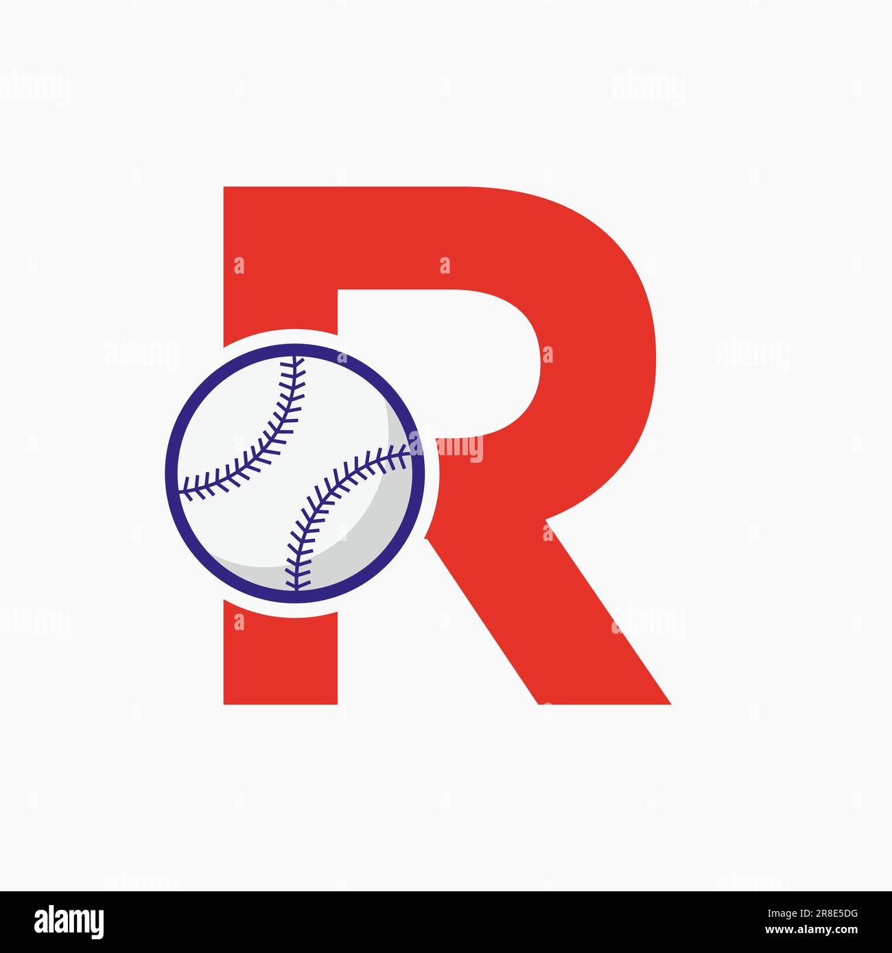 Baseball Logo On Letter R Vector Template Stock Vector Image & Art - Alamy