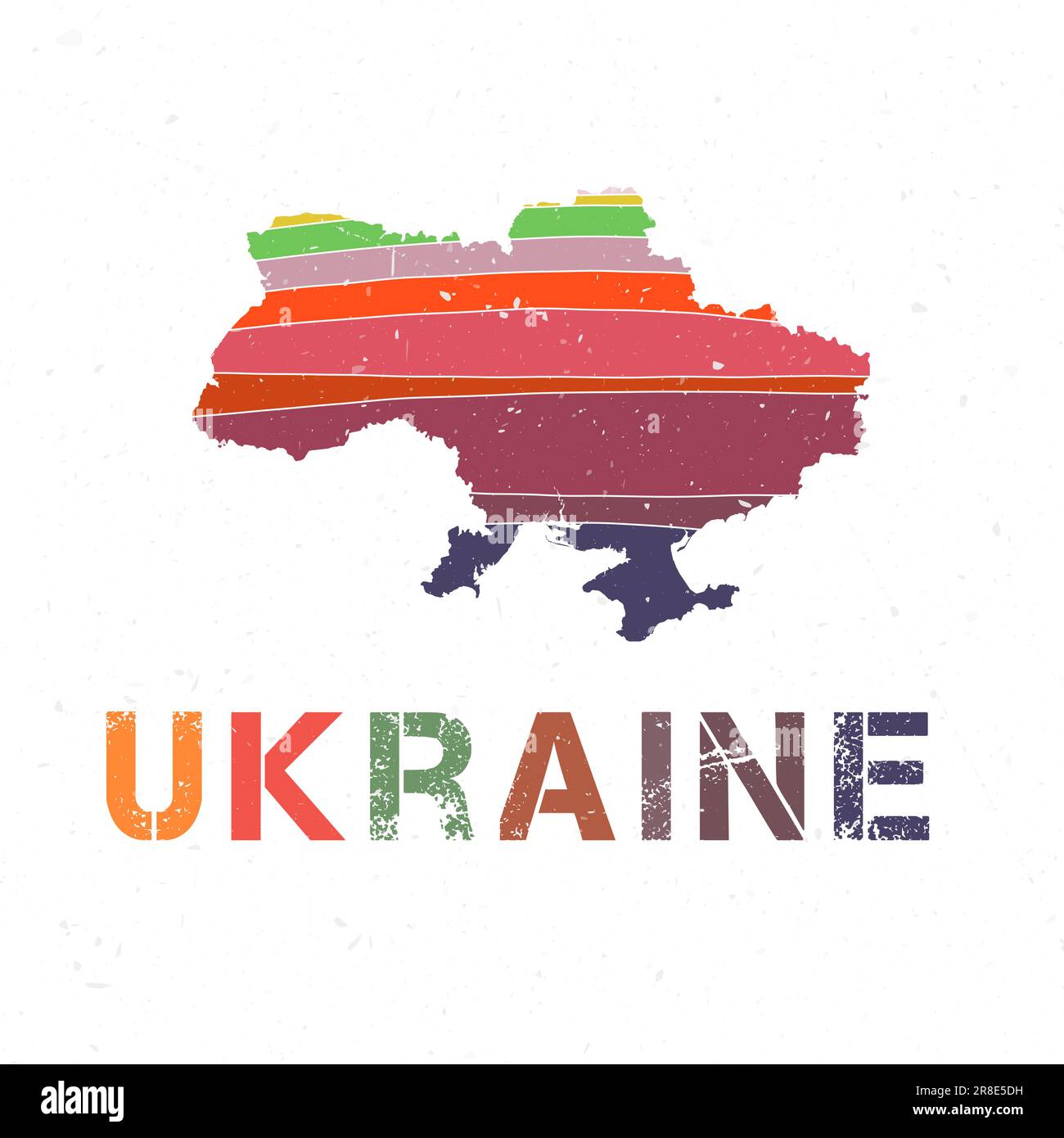 Ukraine map design. Shape of the country with beautiful geometric waves and grunge texture ...