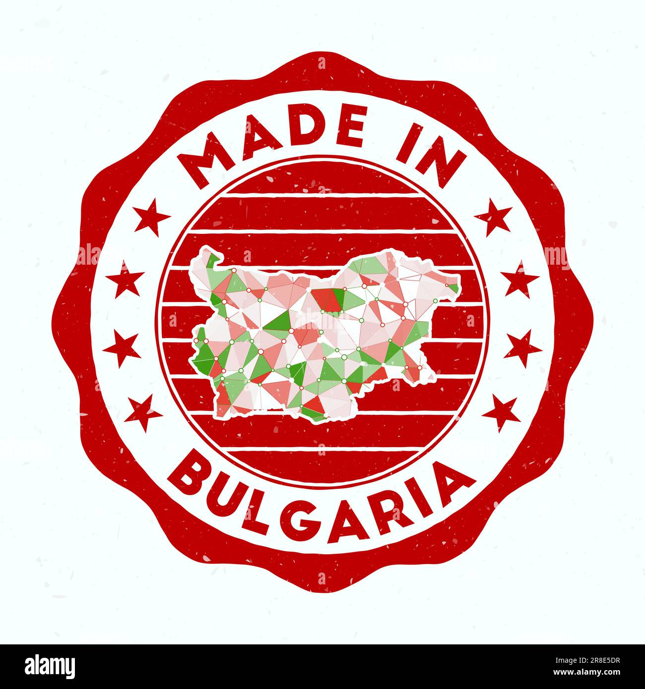 Made in bulgaria country national flag map shape with Stock Vector ...