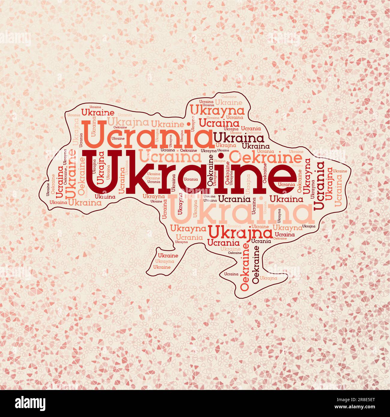 Ukraine shape with country names word cloud in multiple languages ...