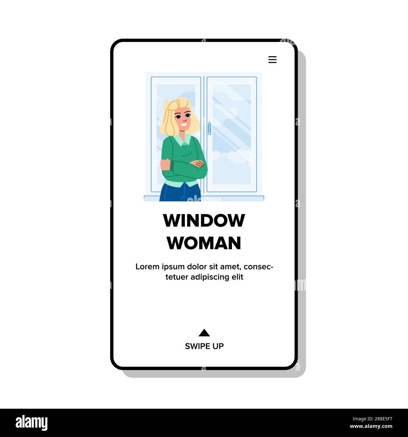 window woman vector Stock Vector Image & Art - Alamy