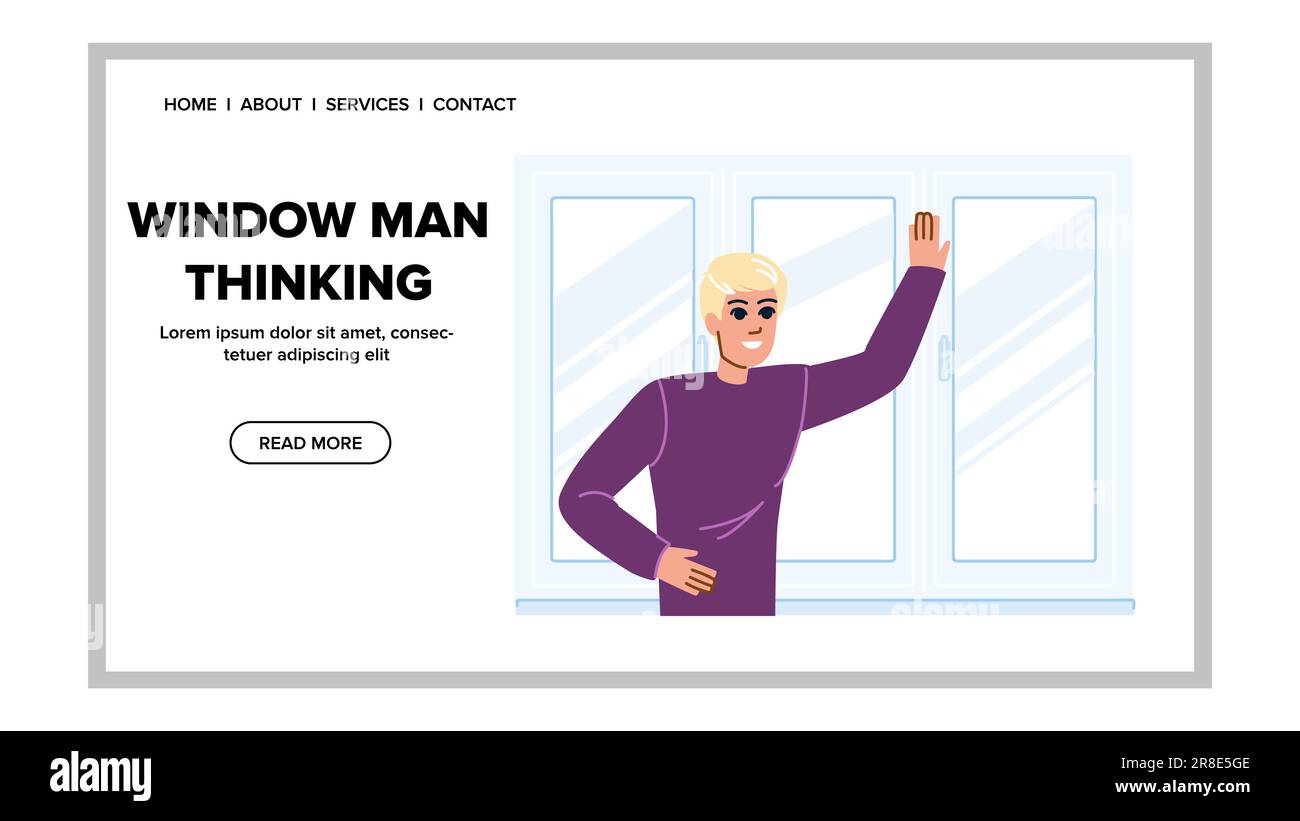 window man thinking vector Stock Vector Image & Art - Alamy