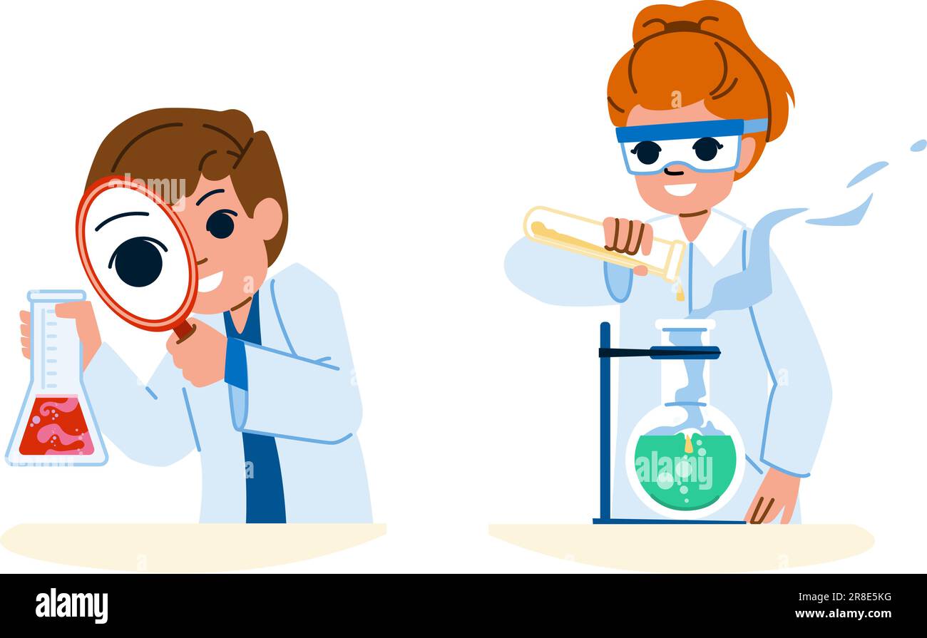 science experiment kid vector Stock Vector Image & Art - Alamy