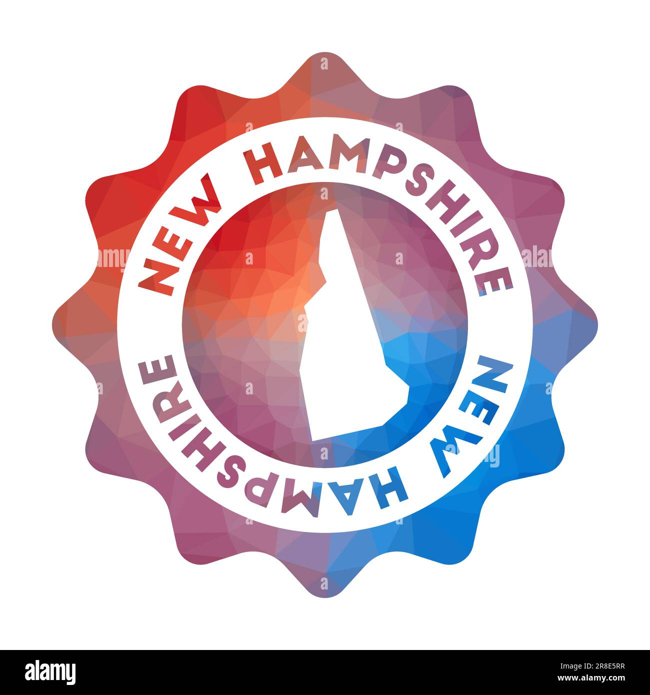 New Hampshire low poly logo. Colorful gradient travel logo of the US ...