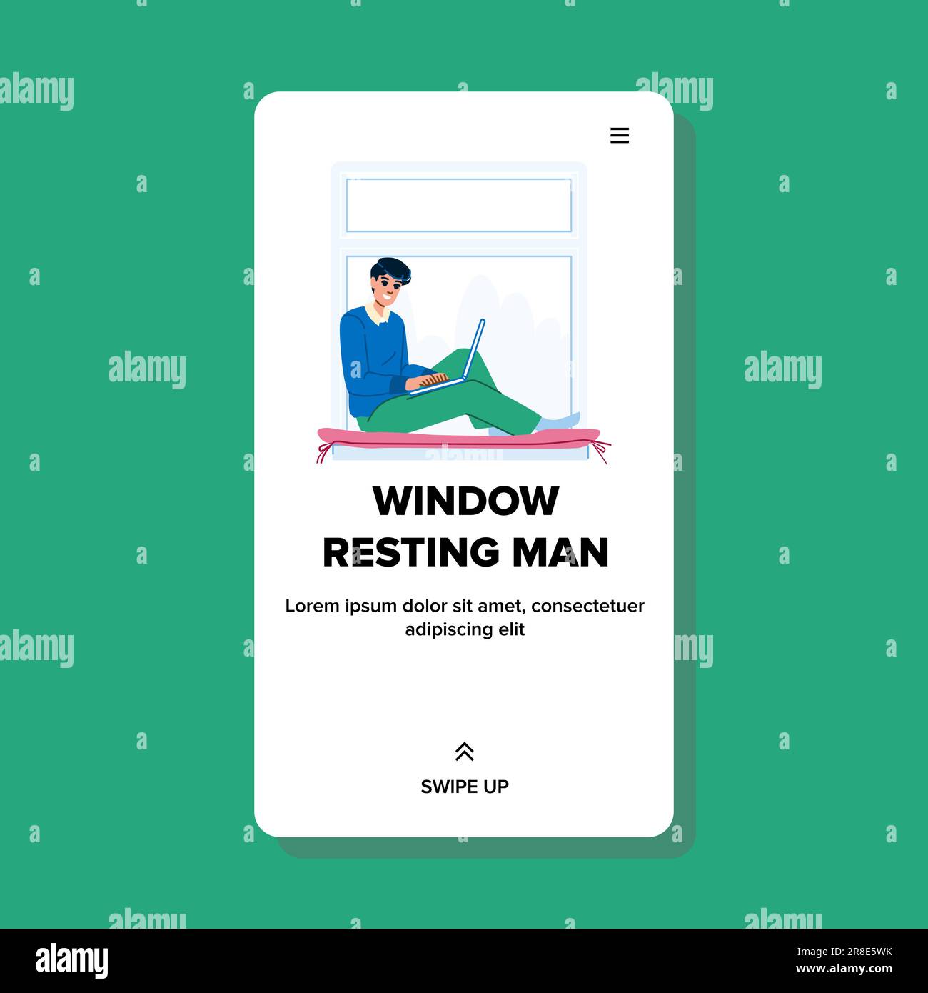 window resting man vector Stock Vector Image & Art - Alamy