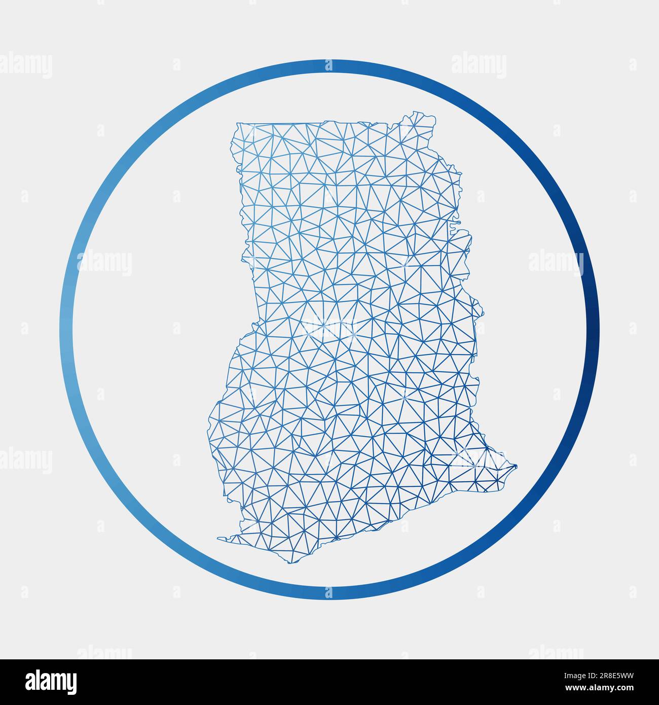 Ghana icon. Network map of the country. Round Ghana sign with gradient ...