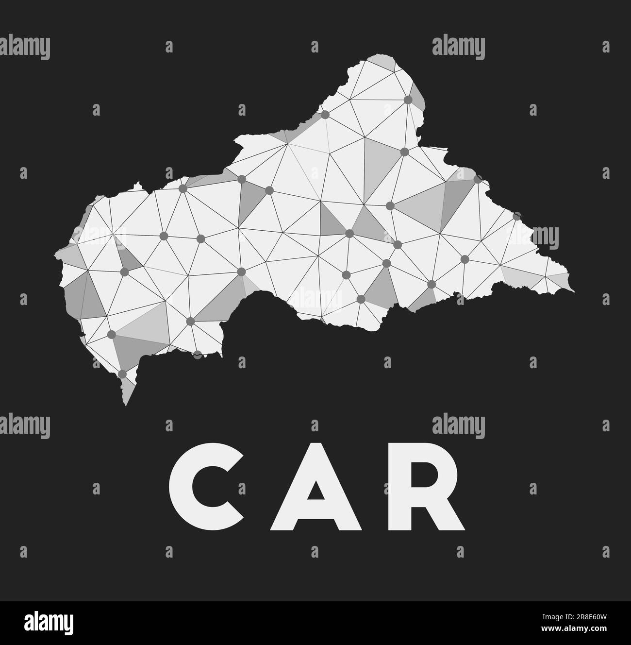 CAR - communication network map of a country. CAR trendy geometric ...