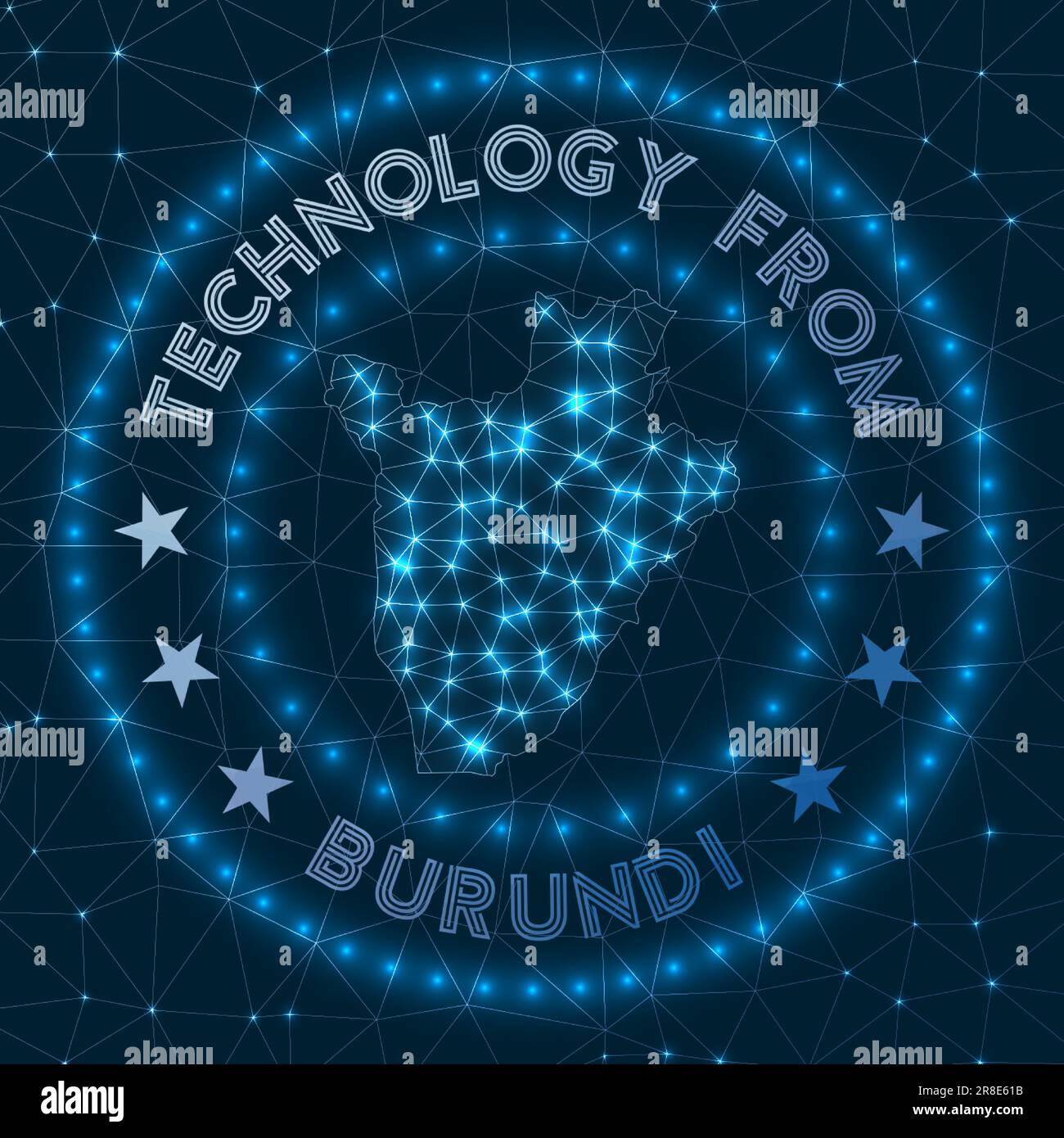 Technology From Burundi. Futuristic geometric badge of the country ...