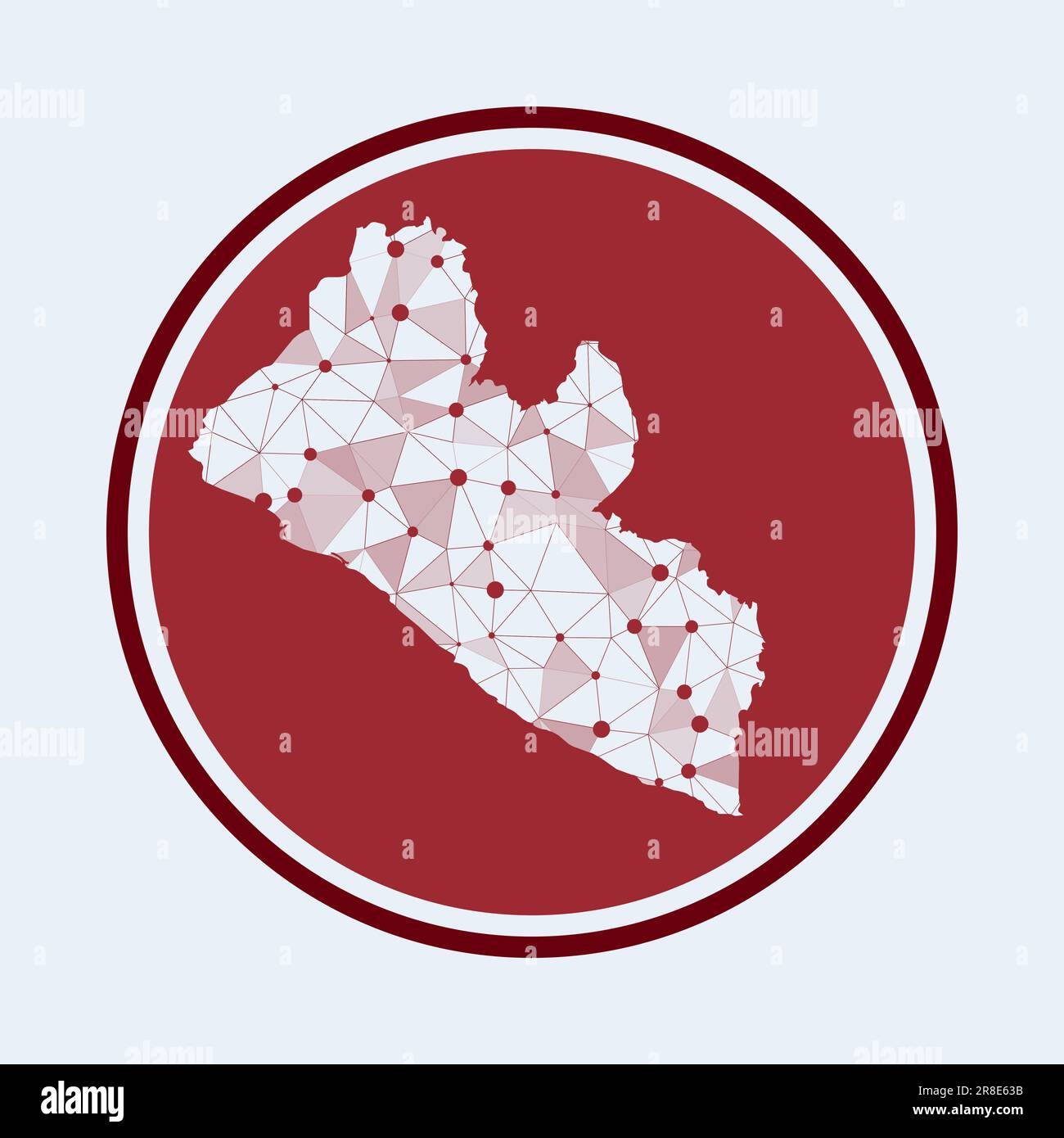 Liberia icon. Trendy tech logo of the country. Geometric mesh round ...