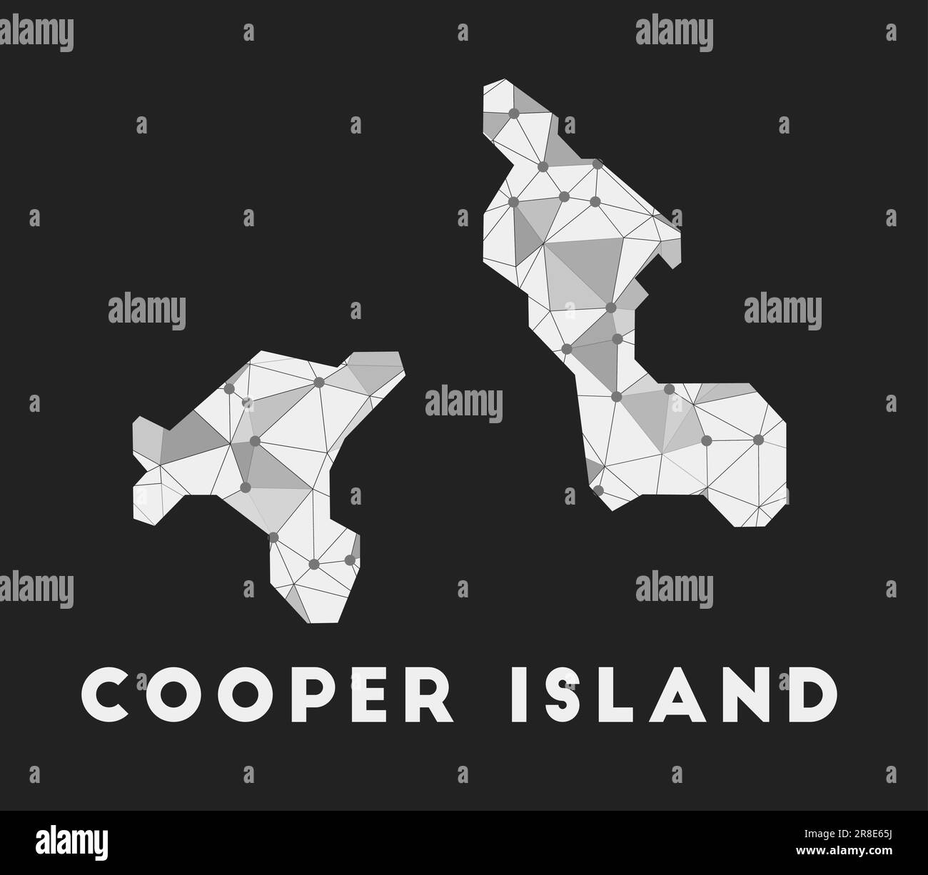 Cooper Island - communication network map. Cooper Island trendy ...