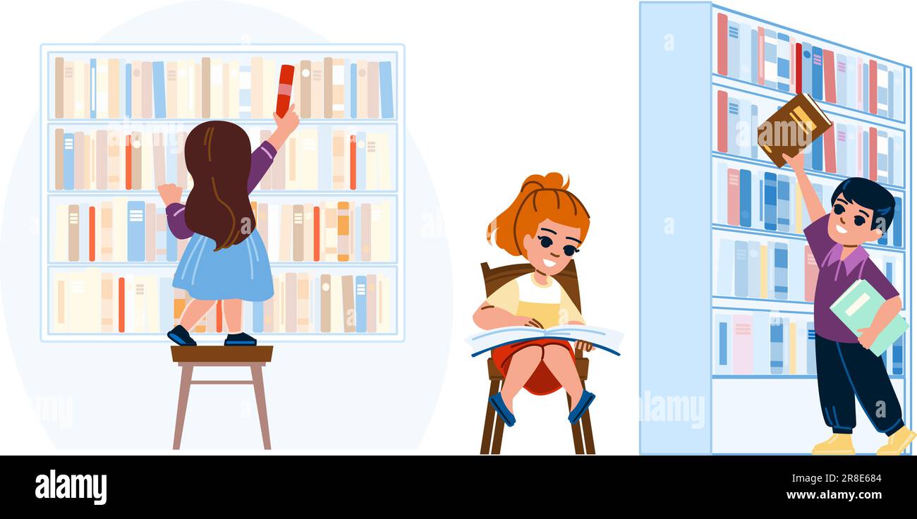 library kid vector Stock Vector Image & Art - Alamy
