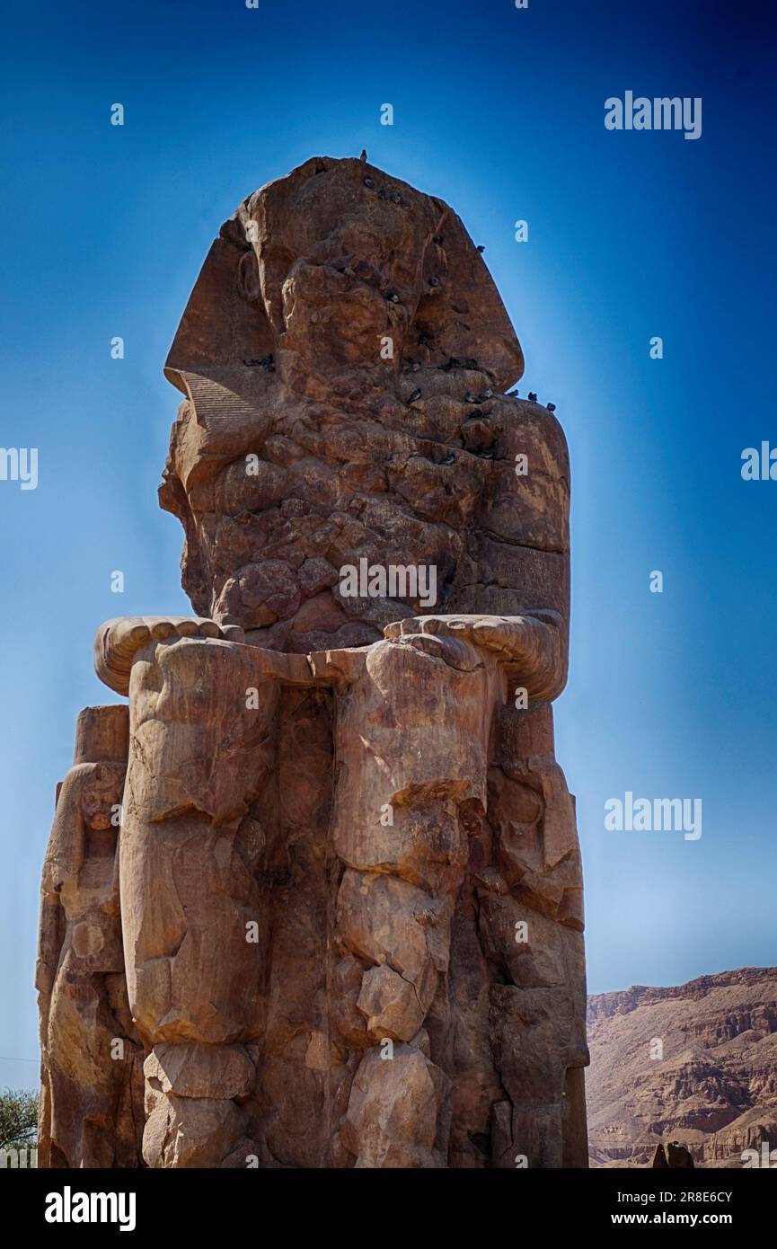 Colossi of Memnon - massive stone statues of Pharaoh Amenhotep III ...