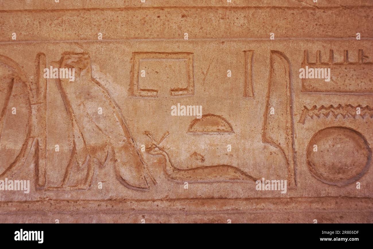 hieroglyph texture from Egypt karnak as very nice background Stock ...