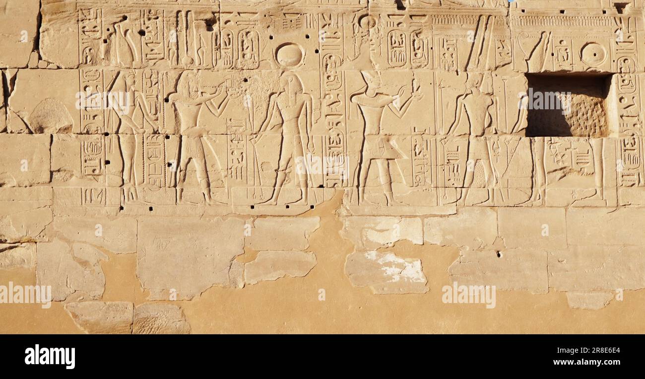 hieroglyph texture from Egypt karnak as very nice background Stock ...